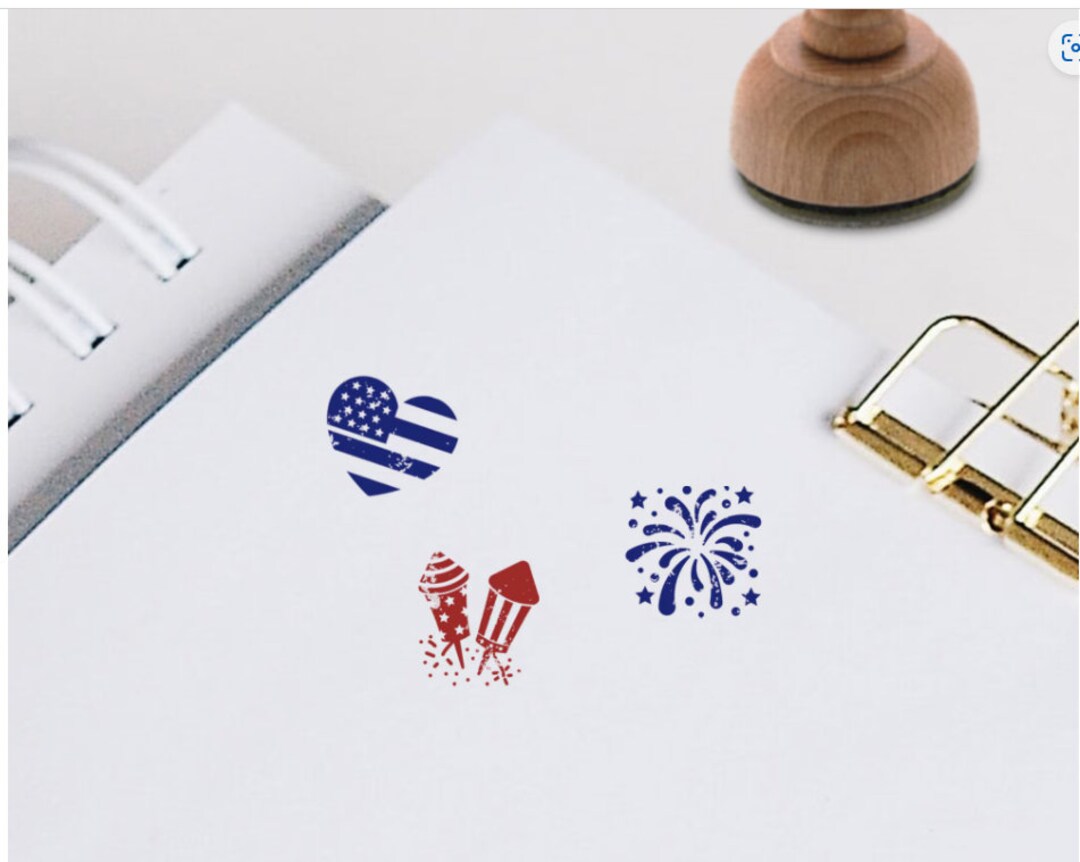 Fireworks Stamp | USA Flag Stamp | 4th of July Stamp | Patriotic ...