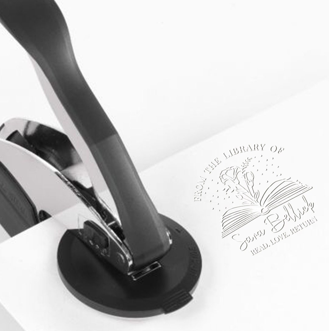 Custom Birth Flower Library Embosser: Personalized Book Stamp - Etsy