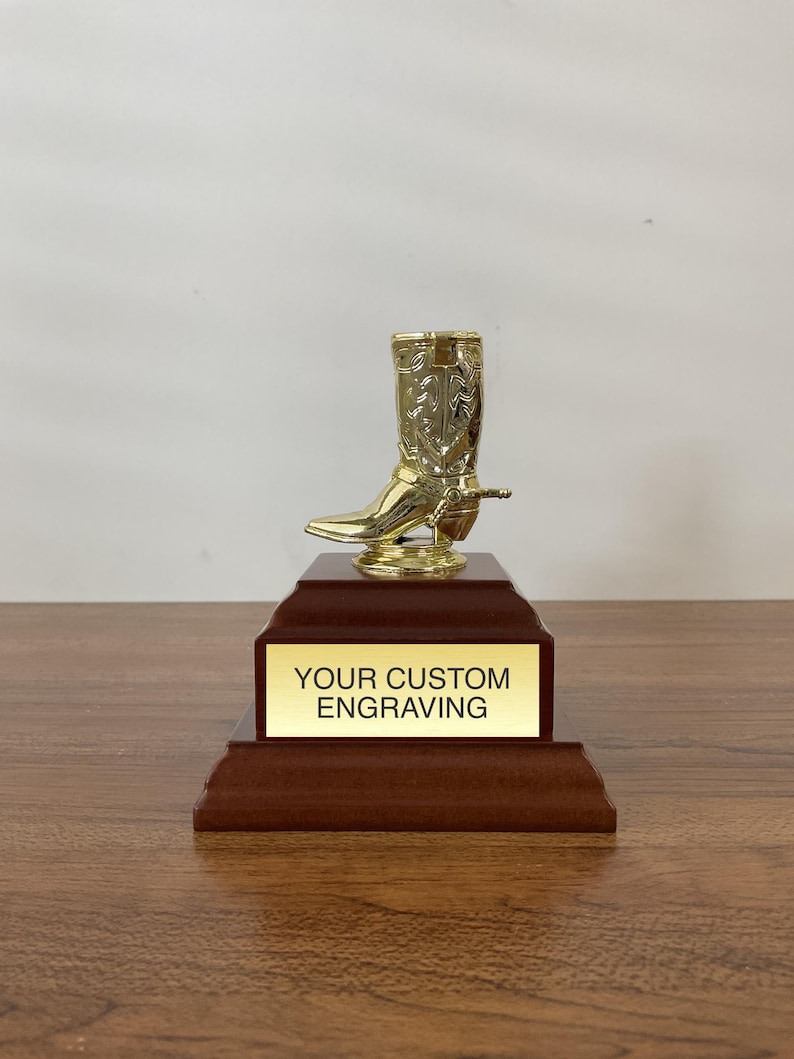 Custom Engraved Boot Trophy: Western Rodeo Award, Ranch Prize - Etsy ...