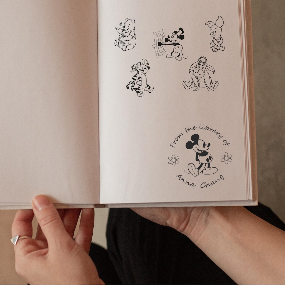 Personalized Mickey Mouse Library Stamp, Custom Book Stamp - Etsy