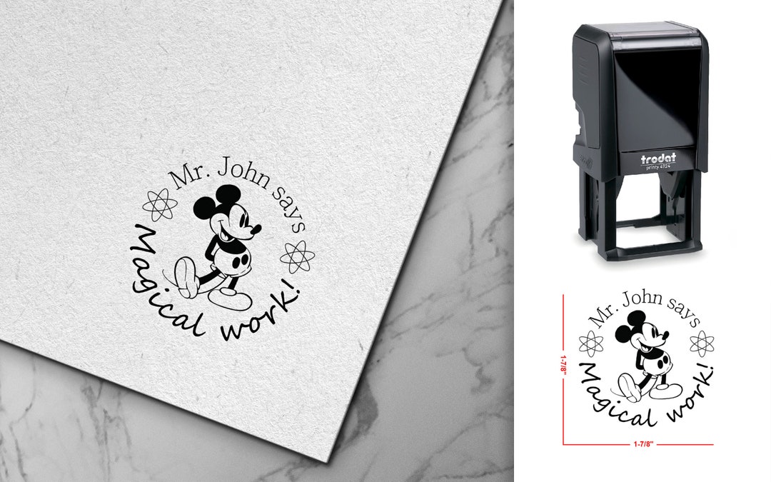 Mickey Mouse Teacher Stamp - "magical Work!" With Teacher's Name ...