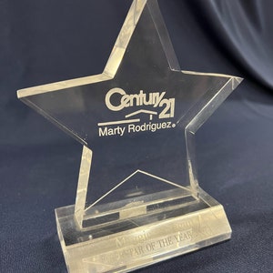 Custom Engraved Star Acrylic Award: Personalized Achievement Trophy - Etsy