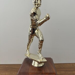 Custom Engraved 12" Football MVP Trophy With Solid Wood Base - Perfect ...