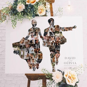Wedding Couple Photo Collage, Couple Photo Template, Gift for Couples ...
