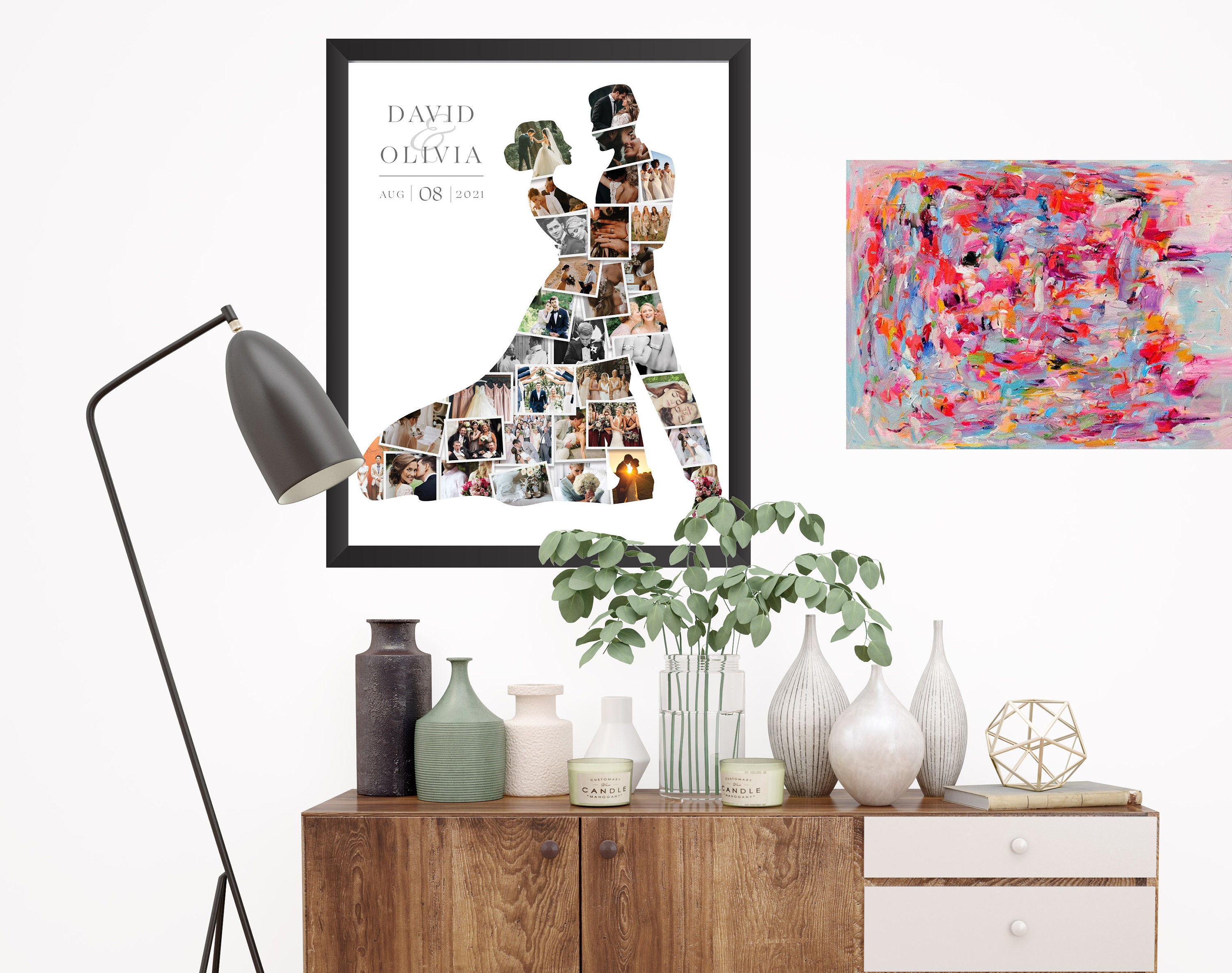 Bride and Groom Photo Collage Template Wedding Couple Photo | Etsy