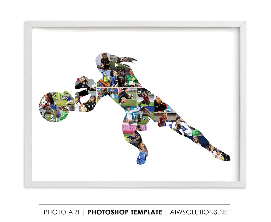 Collage de fotos de fútbol femenino, portera de mujer, portera de ...