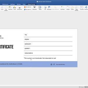 Simple Gift Voucher Template, Gift Certificates Word Template, Gift ...