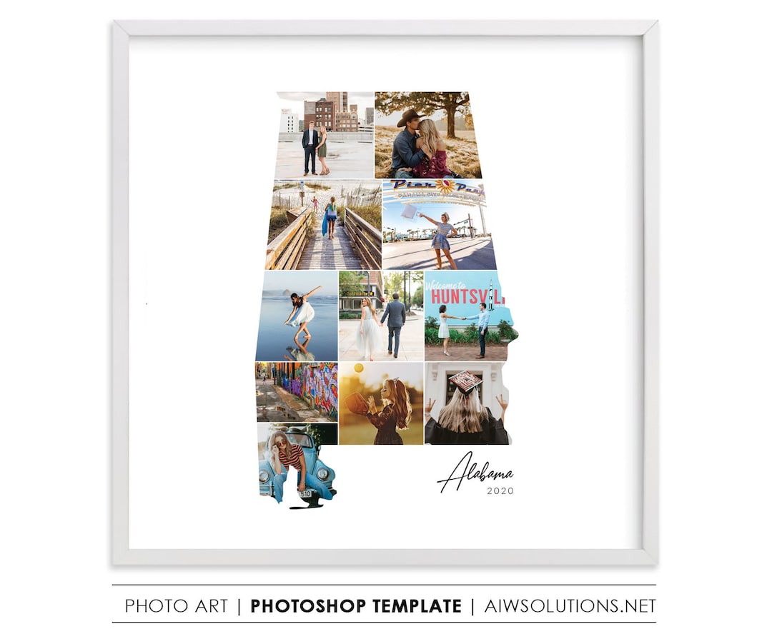 Alabama Photo Collage Template, Alabama FAMILY Photo Collage,alabama ...