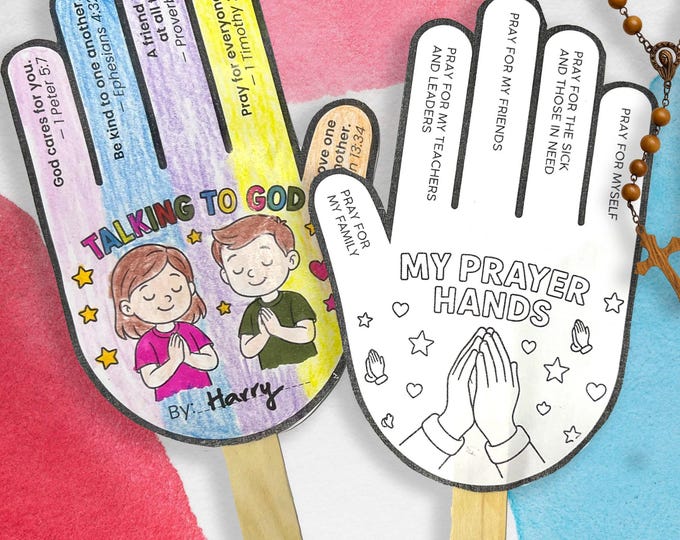 Finger Prayer Handprint Craft | Christian Kids Printable | Talking to ...
