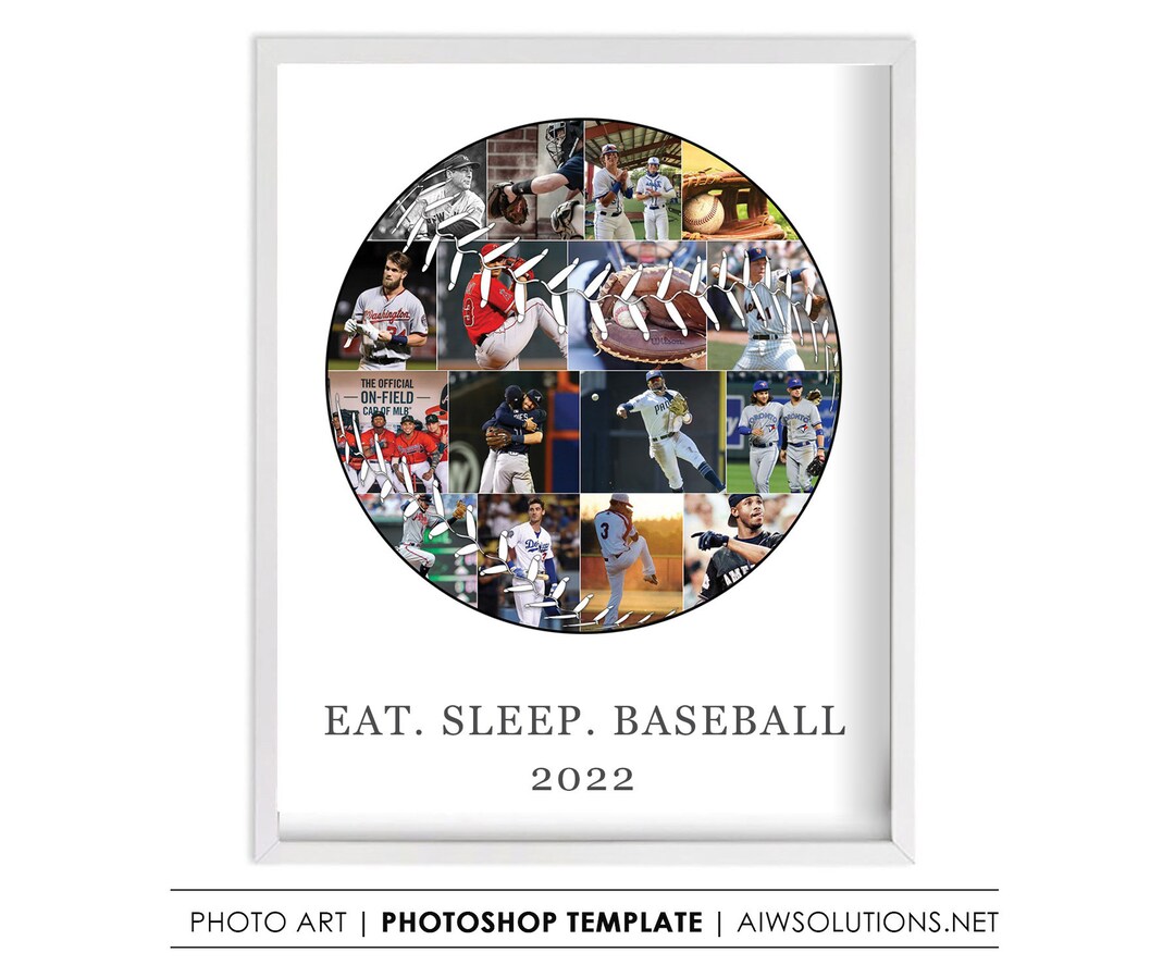 Baseball Photo Collage,baseball With the Stitches, Gift for Coach,sport ...