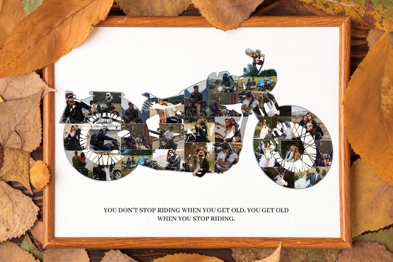 Motorcycle Photo Collage, Biker Gift Idea, Biker Keepsake, Motorcycle ...