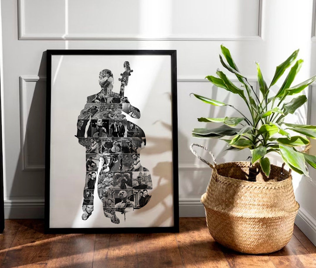 Cello Man Photo Collage Template,male Cello Shape, Cello Boy Player ...