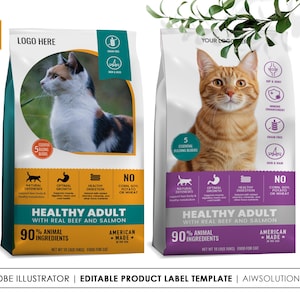 Cat Food Packaging Template, Pet Food Bag Design Template,personalized ...