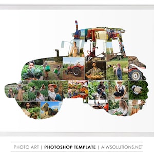 Tractor Photo Collage Template, Grandpa Farmer Gift, Tractor Gifts ...