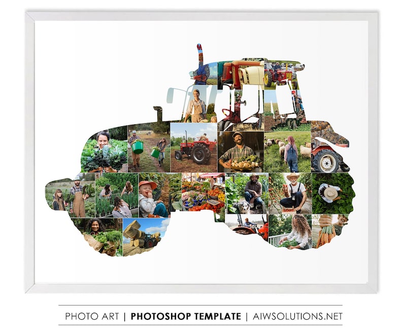 Tractor Photo Collage Template, Grandpa Farmer Gift, Tractor Gifts ...