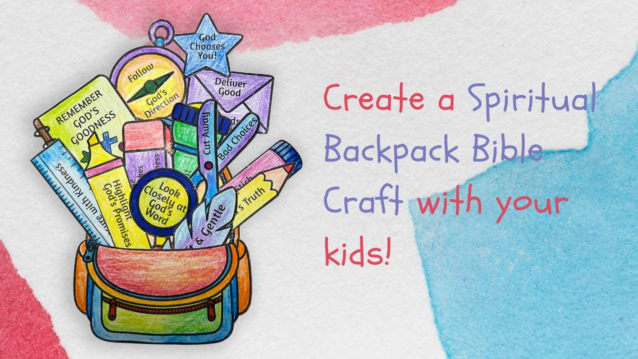 Backpack Bible Craft, Christian Printable for Kids, Sunday School Craft ...