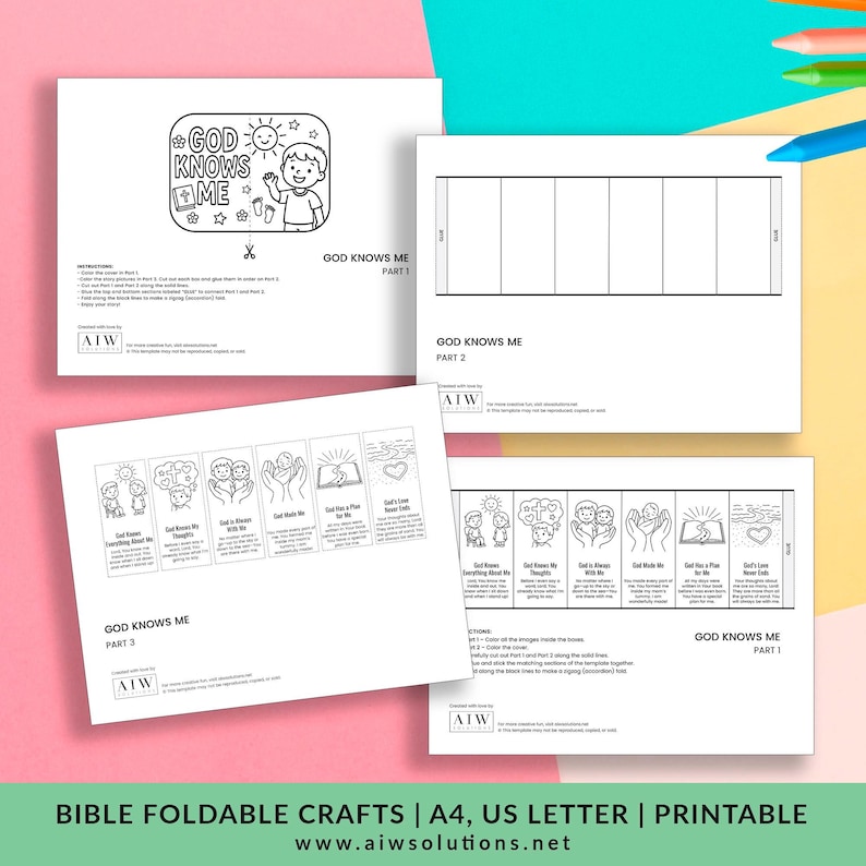 God Knows Me Foldable Craft Printable, Psalm 139 Bible Craft, Bible ...