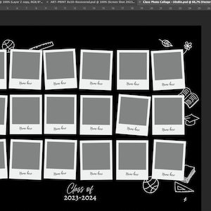 School Class Photo Collage Template, Kindergarten Class Photo,student ...