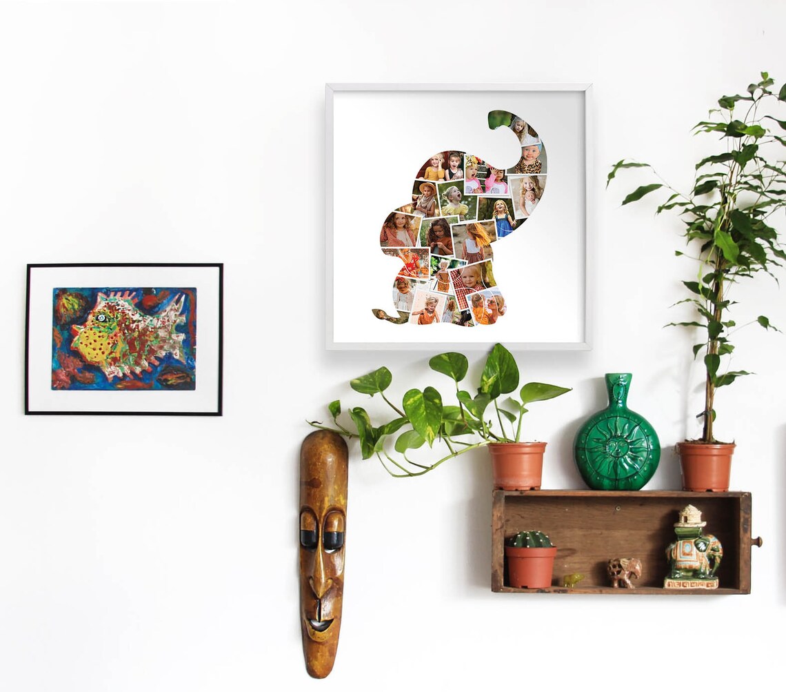 Cute Elephant Photo Collage Template Baby Elephant Photo - Etsy