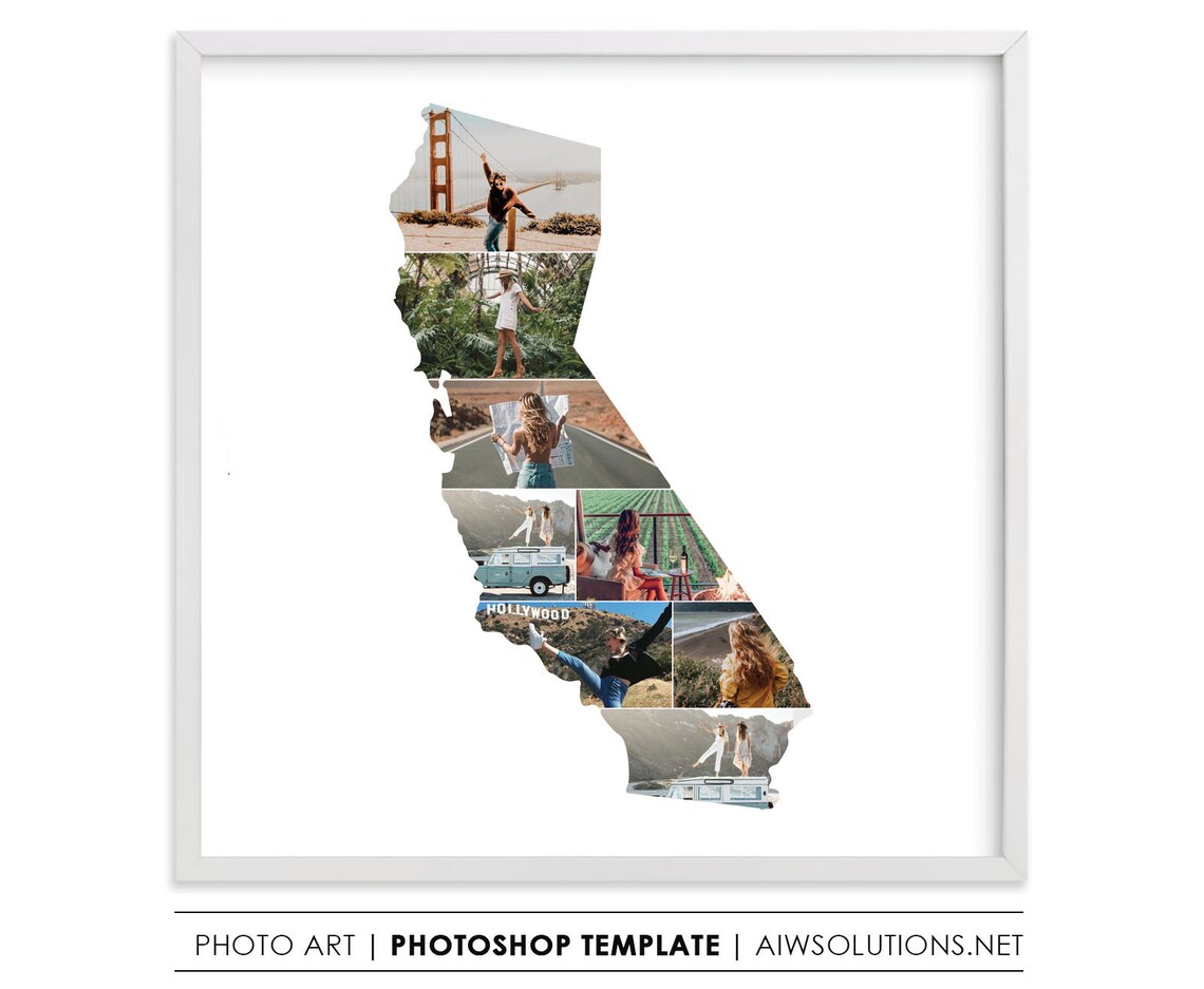 California Photo Collage Template USA Storyboard Template - Etsy