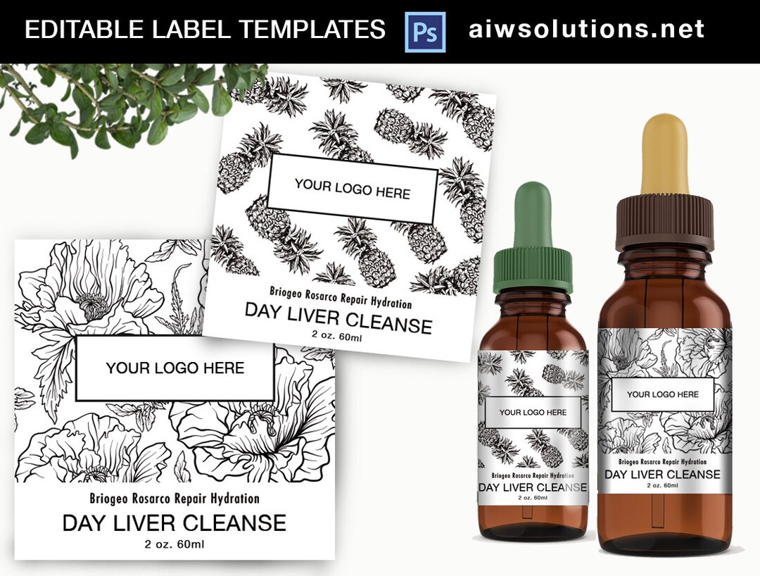 Editable Aromatherapy Label Template, Oil Label Template, Pineapple ...