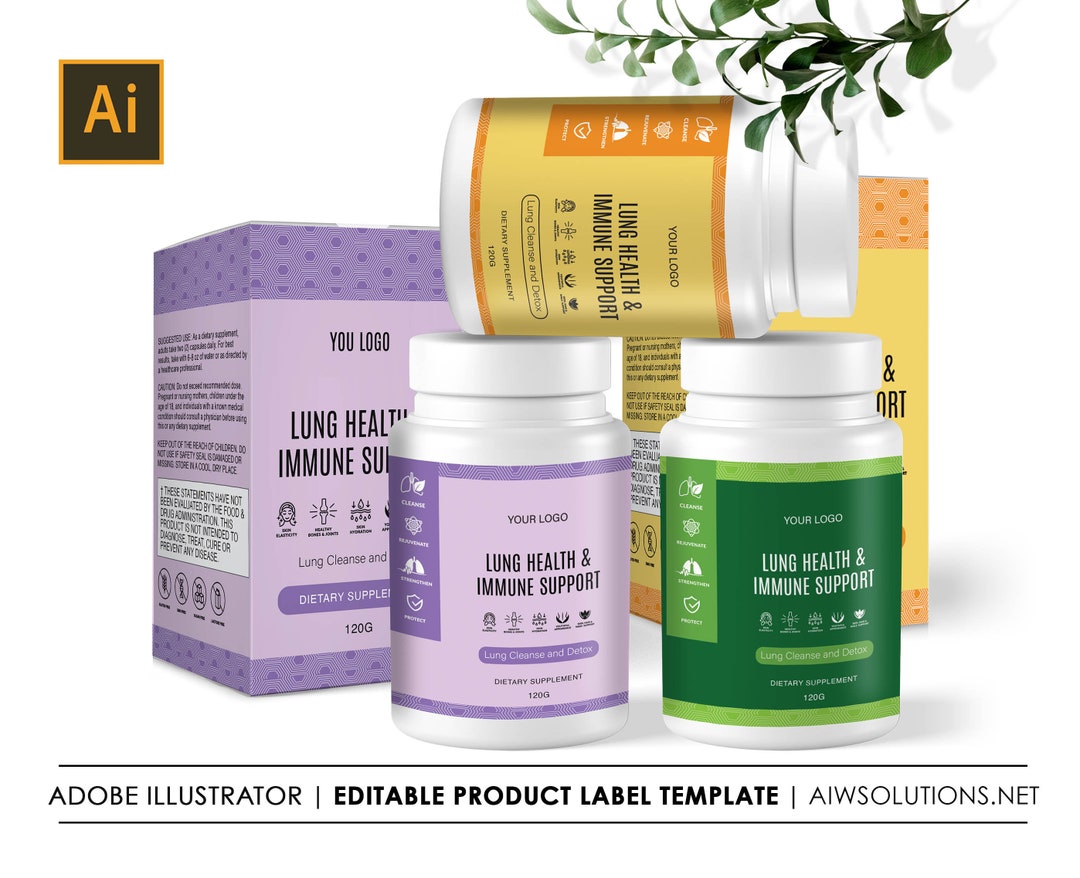 Canva Supplement Label and Box Template,custom Supplement Labels ...