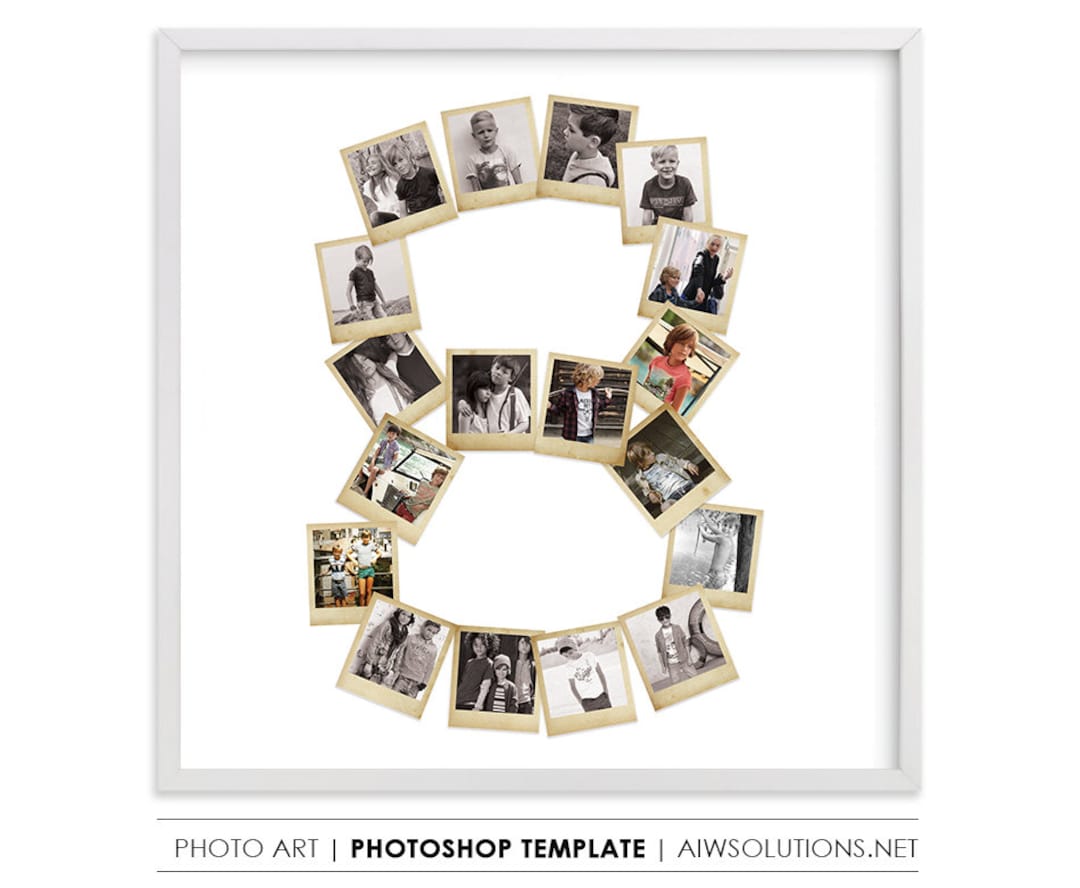 Number Eight Birthday Gift, Photography Storyboard, Collage Board ...