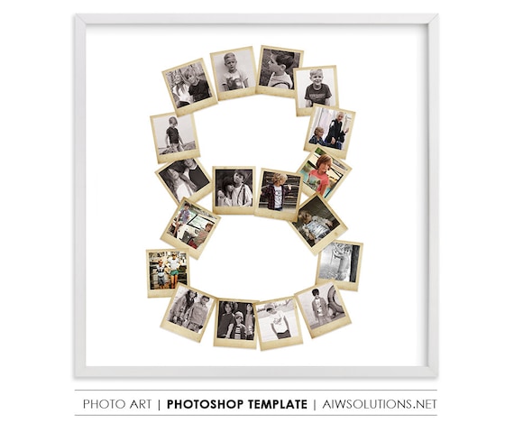 Number Eight Birthday Gift Photography Storyboard Collage | Etsy