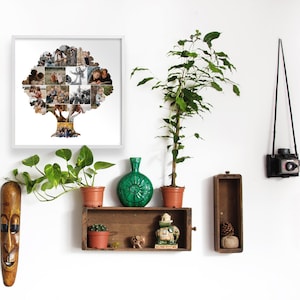 Family Tree Photo Collage Template,modern Genealogy Photo Frame, Tree ...