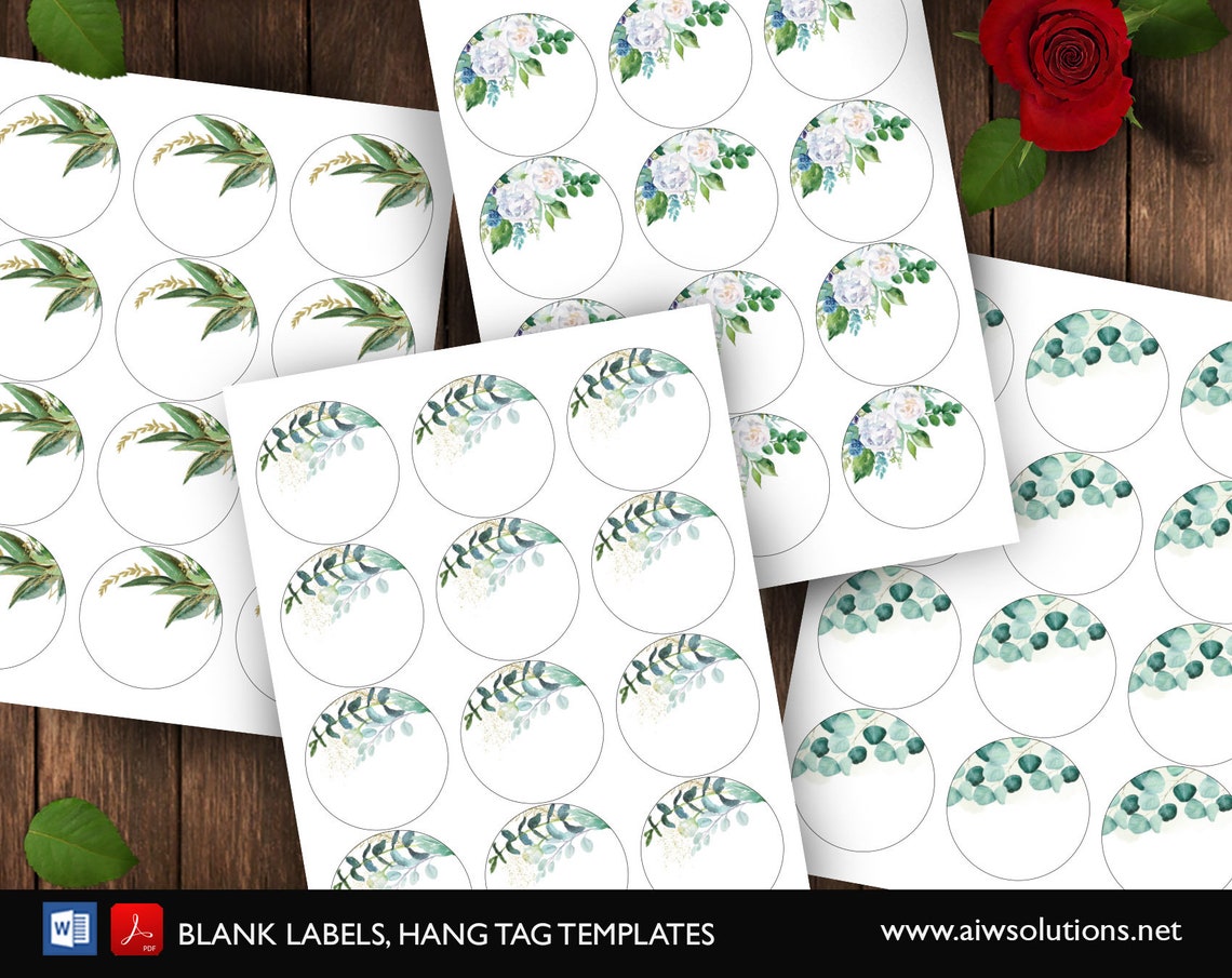 Blank Gift Tag Blank Circle Label With Leaf Blank Circle - Etsy