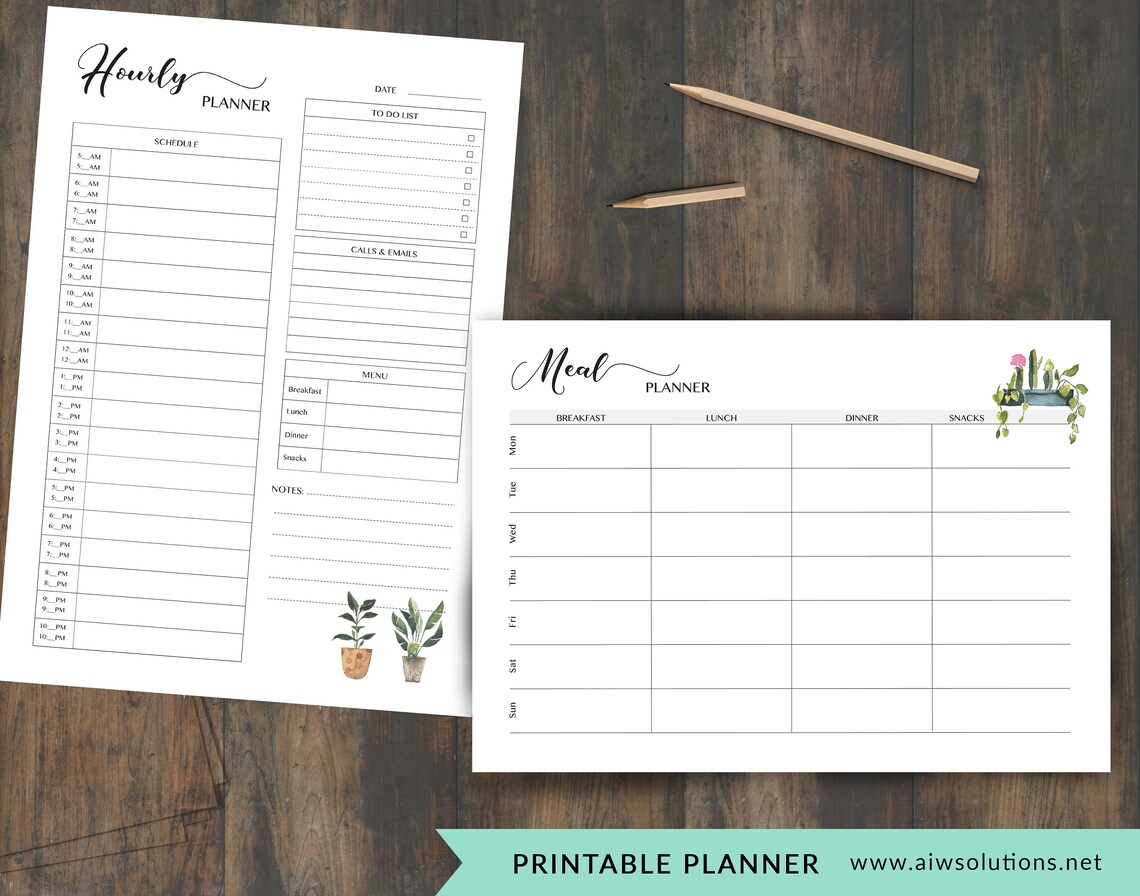 Printable JPG Planner Pages - Weekly Planner, Daily Planner, Monthly ...