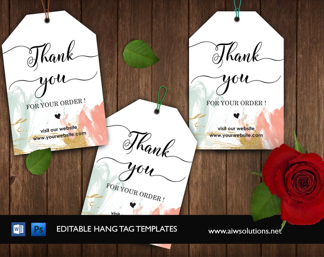 Editable Thank You Tag, Product Thank You Tag, Hang Tag, Labels ...