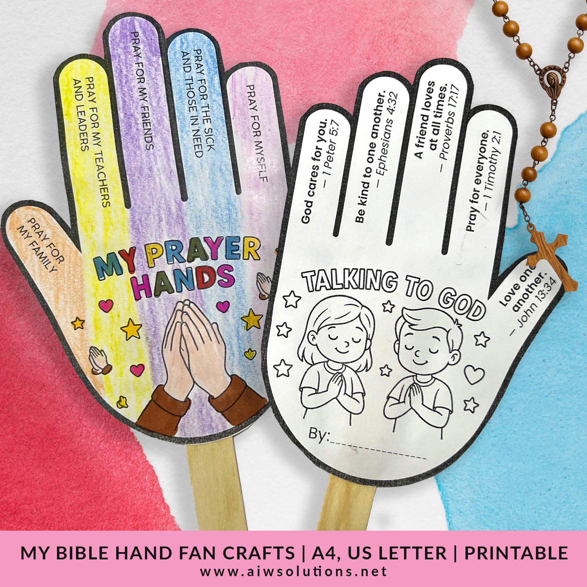 My Prayer Hands Bible Hand Fan Craft Printable | Christian Kids ...