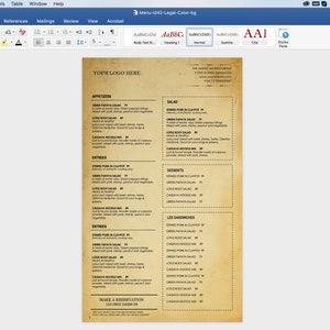 Canva Vintage Food Menu Templates, Printable Restaurant Menu Template ...