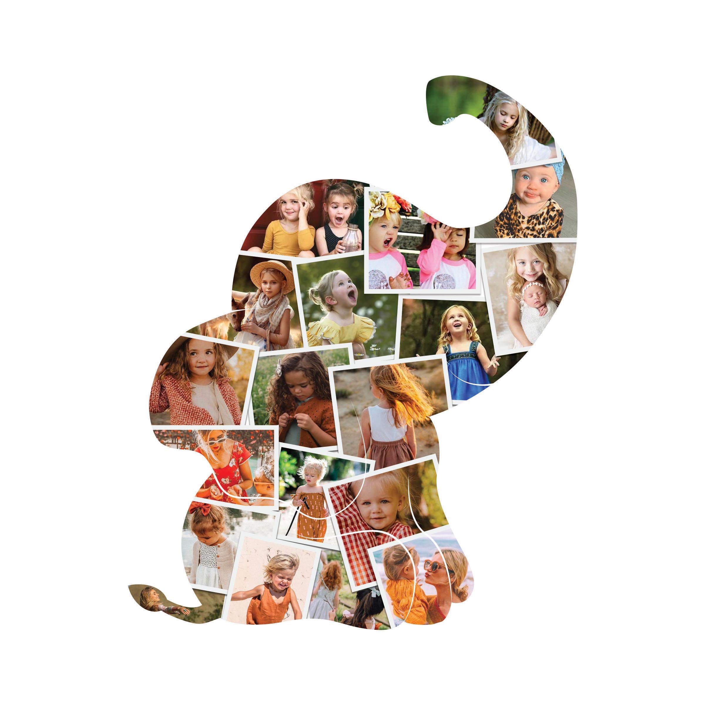 Lindo elefante foto collage plantilla collage de la foto del - Etsy México