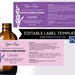 Lavender Label Template, Product Label, Skin Care Label, Serums Label ...