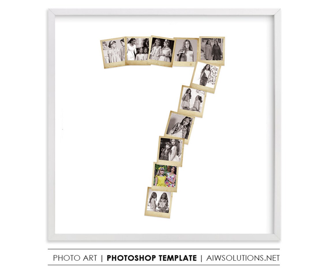 Number Seven Birthday Gift Photography Storyboard Collage | Etsy