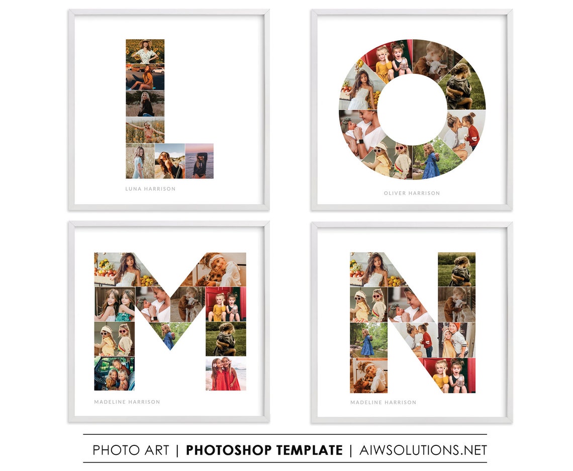 Letter L Photo Collage Alphabet Photo Collage Letter M - Etsy