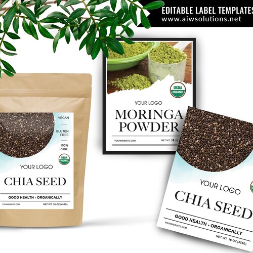 Pouch Label Template Label Design Editable Product Labels - Etsy