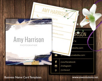 Minimal 6 TEMPLATES of Business Card Name Card Calling - Etsy