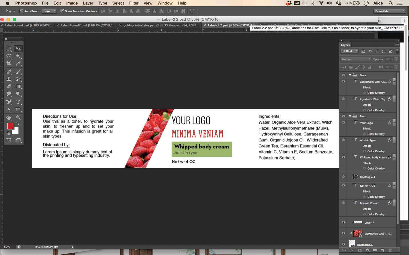 Jar Label Label Template Cream Label TemplateCustom Label | Etsy