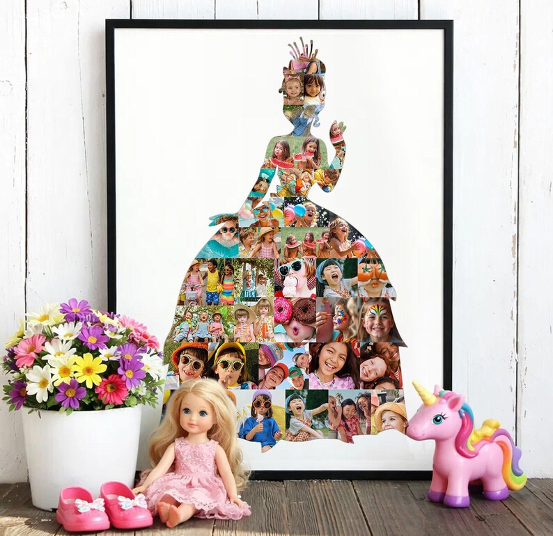 Princess Tiana Photo Collage Template | Editable Photoshop Wall Art ...