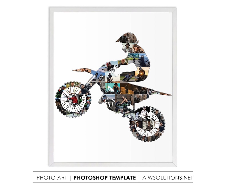 Biker Photo Collages Template,motorcycle Shape ,2 Motorcycle Templates ...