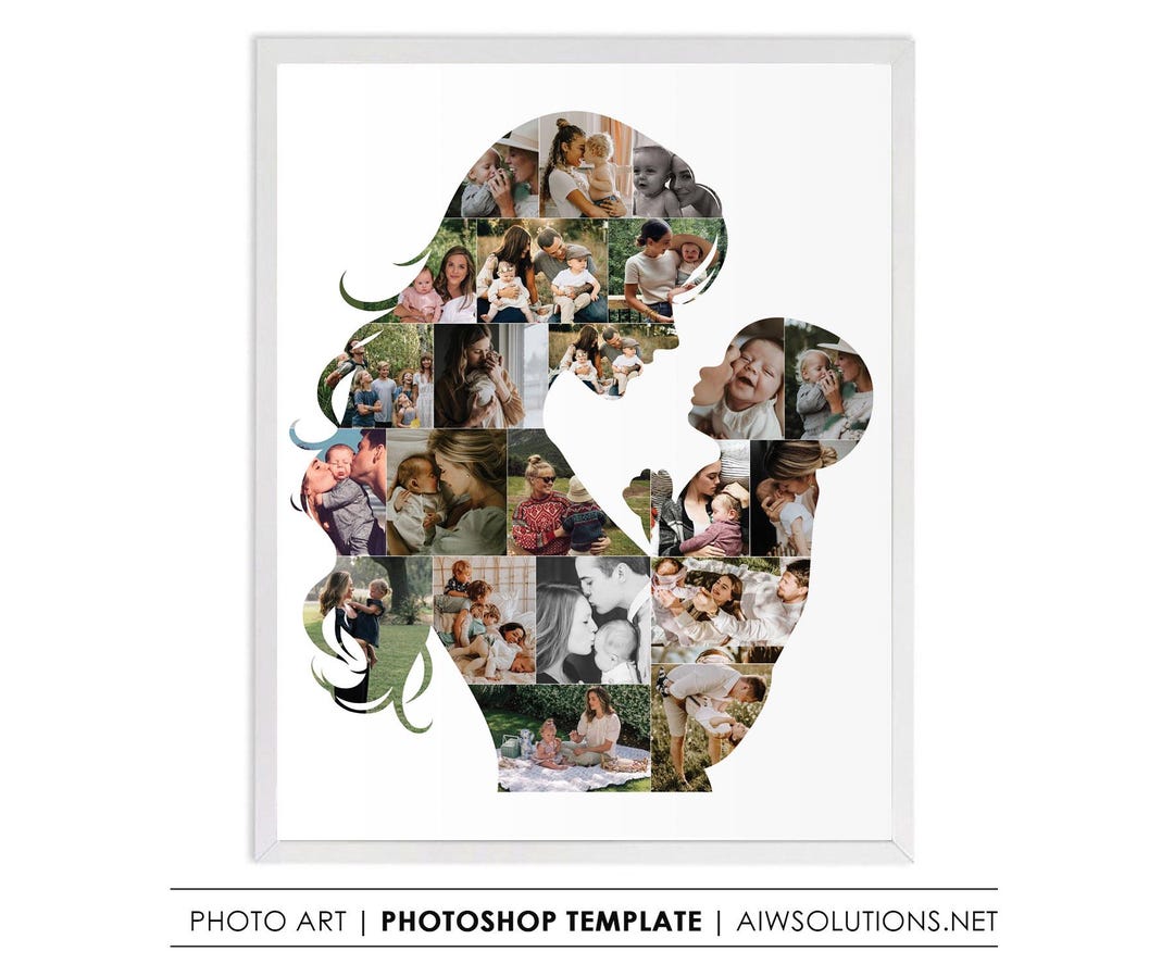 Mom and Baby Photo Collage, Family Memories Template, Photo Gift for ...