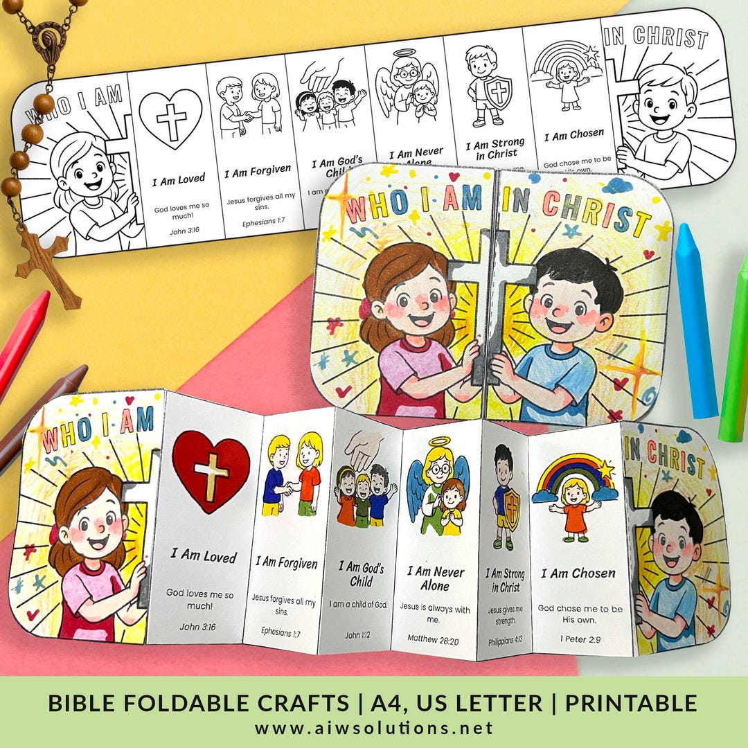 Who I Am in Christ Foldable Craft Printable,identity in Christ ...