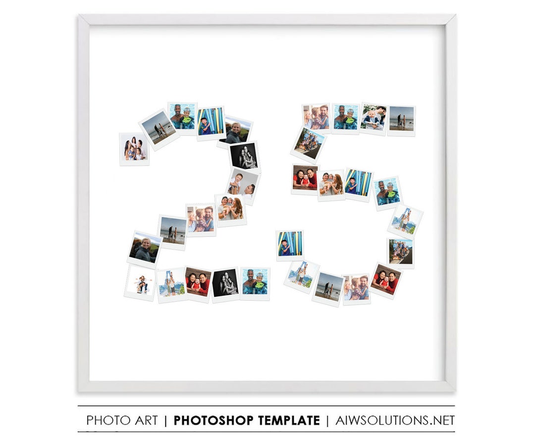Number Twenty Five Birthday Gift, Photography Storyboard, Collage Board ...