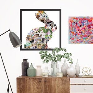 Hare Shape Photo Collage, Rabbit Shape Photo Collage, Easter Bunnies ...