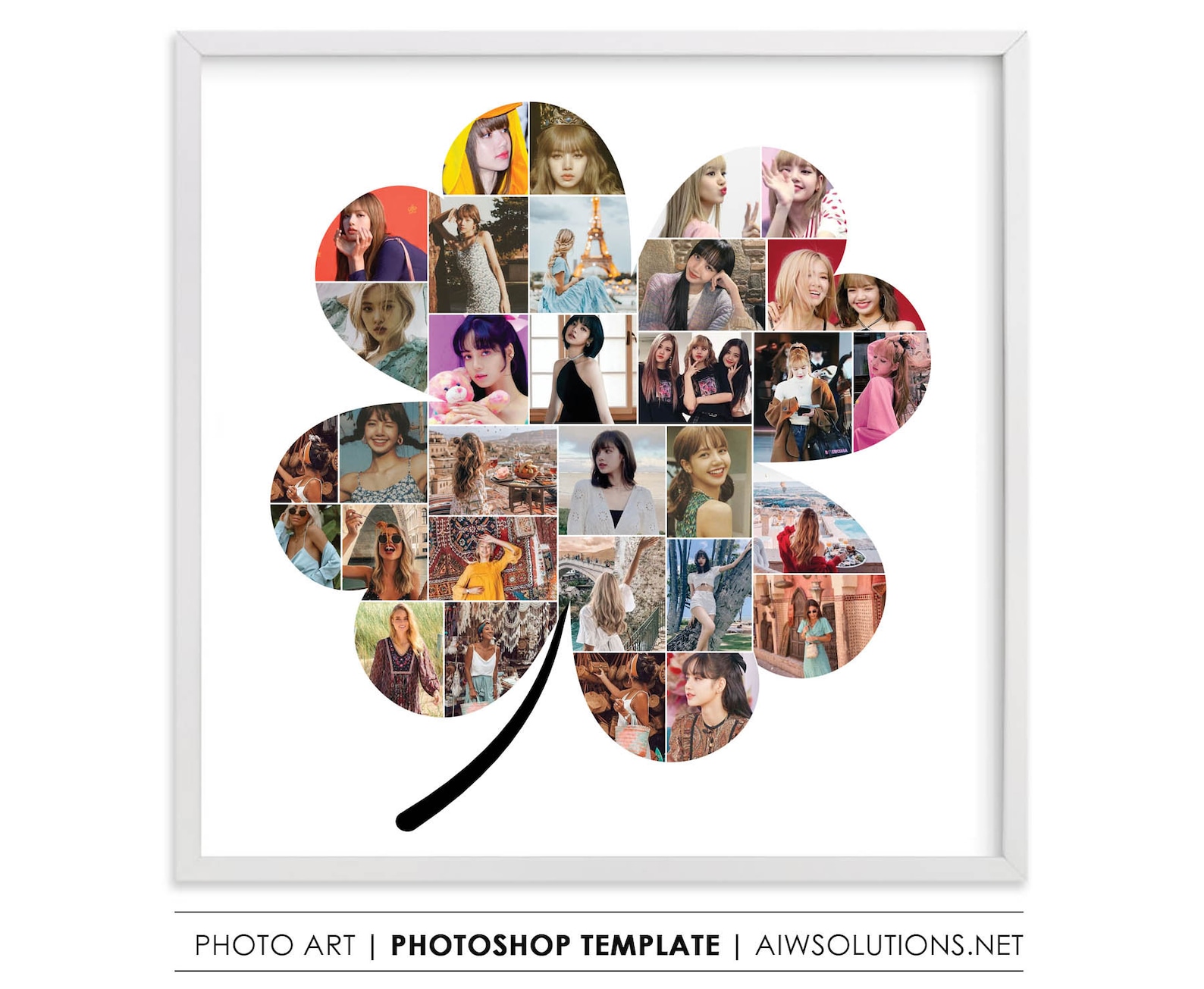 Cute Shamrock Photo Collage Template 4 Heart Leaf Photo - Etsy