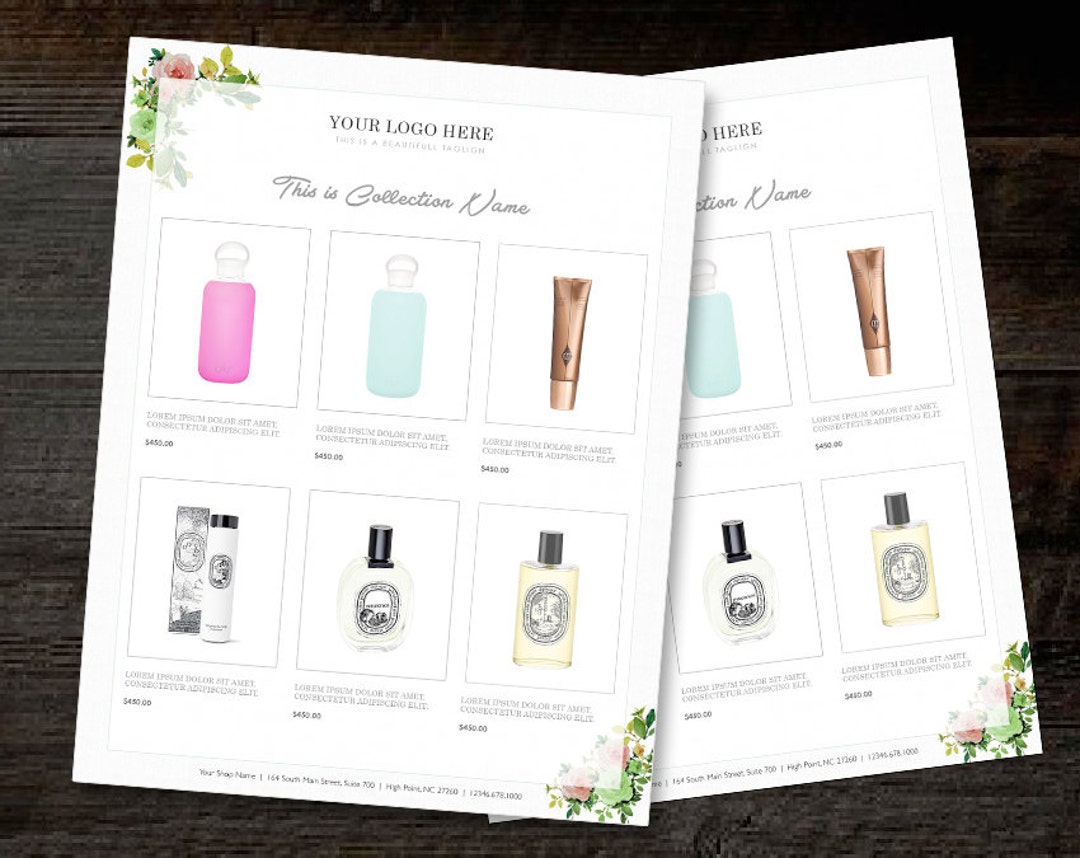 Vertical Line Sheet, Wholesale Catalog Template, Mini Product Brochure ...