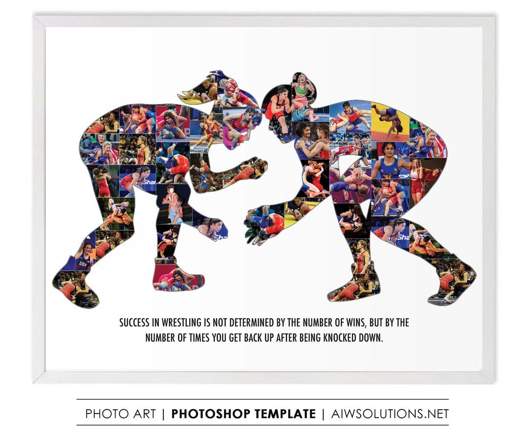 Canva Female Wrestler Fighting Photo Collage, Woman Wrestling Photo ...